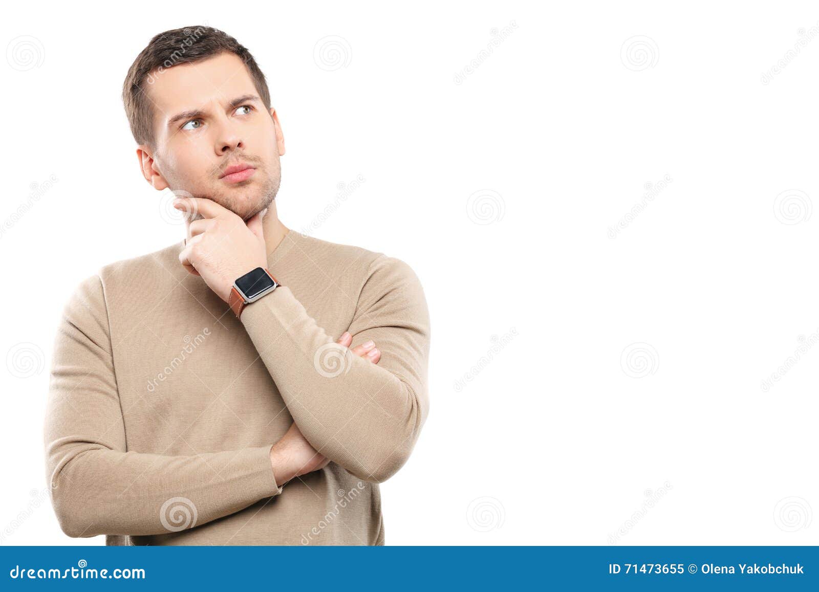 Attractive Young Guy is Making Serious Decision Stock Image - Image of ...