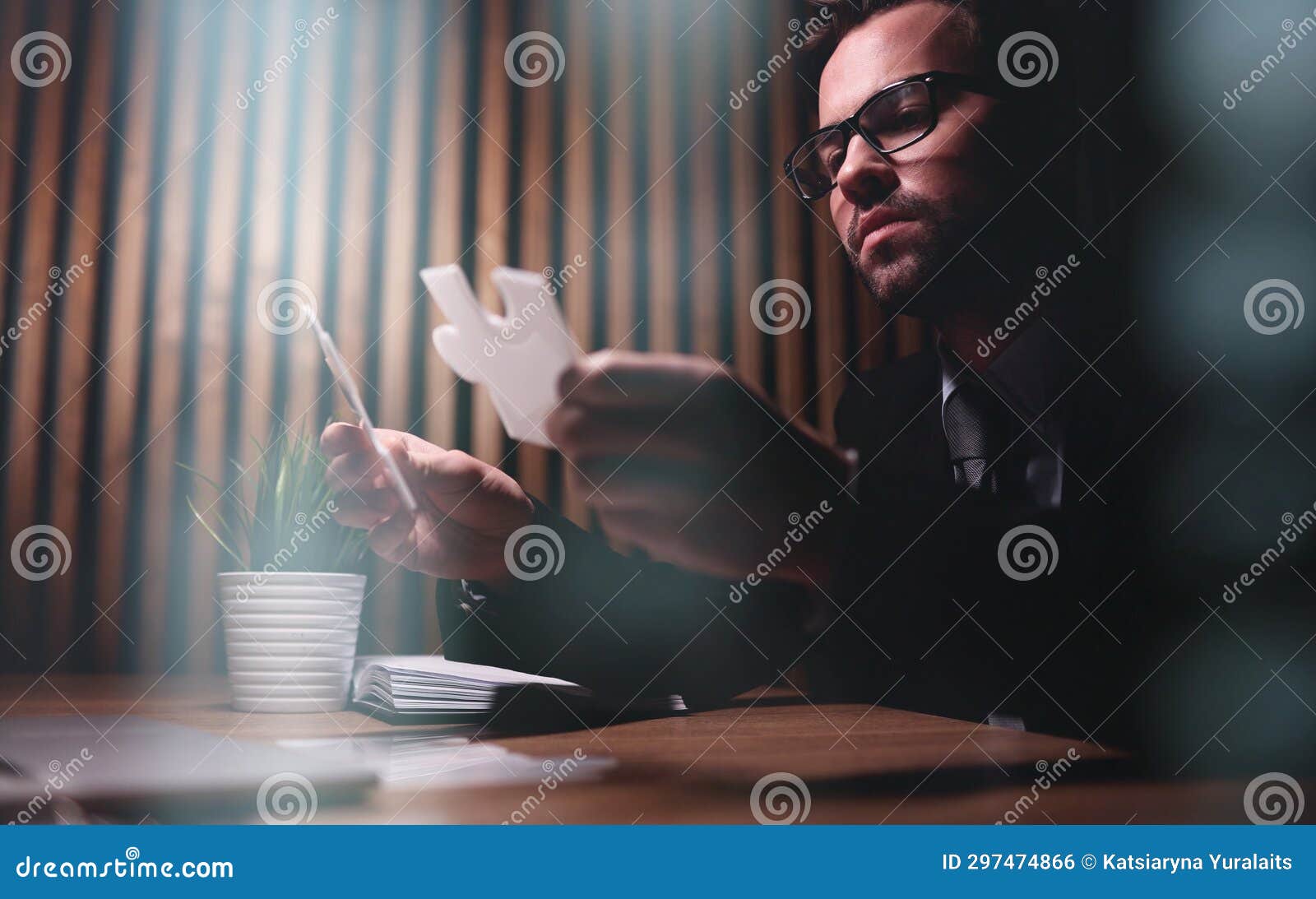 Attractive Young Guy is Solving a Problem Stock Photo - Image of ...