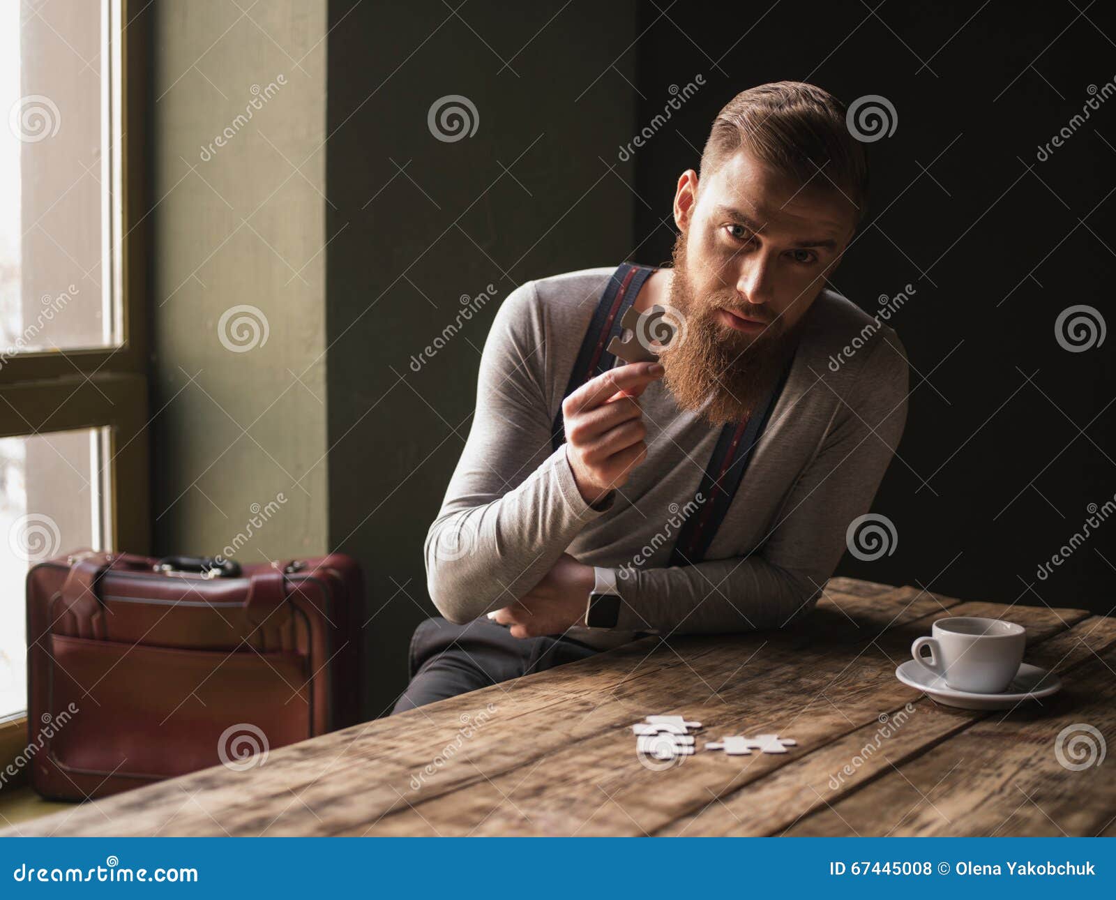 Attractive Young Guy is Solving a Problem Stock Photo - Image of ...
