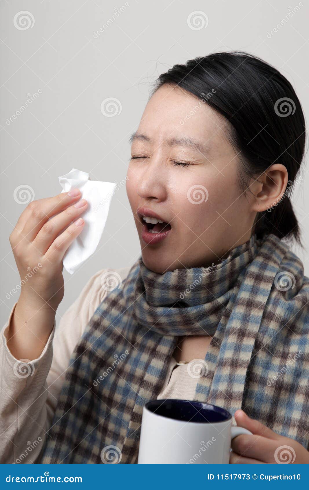 Attractive Young Lady with Cold Stock Image - Image of attractive ...