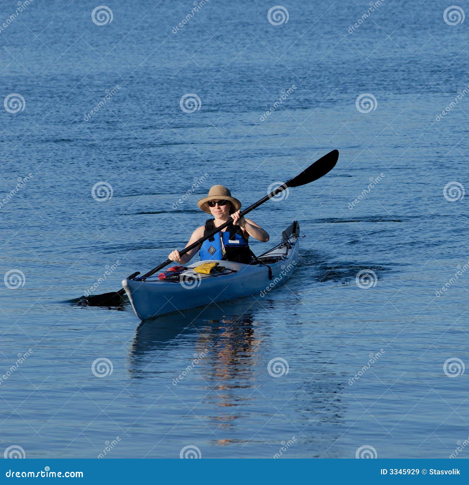 Attractive Young Lady Kayaking Stock Image - Image of outdoors ...
