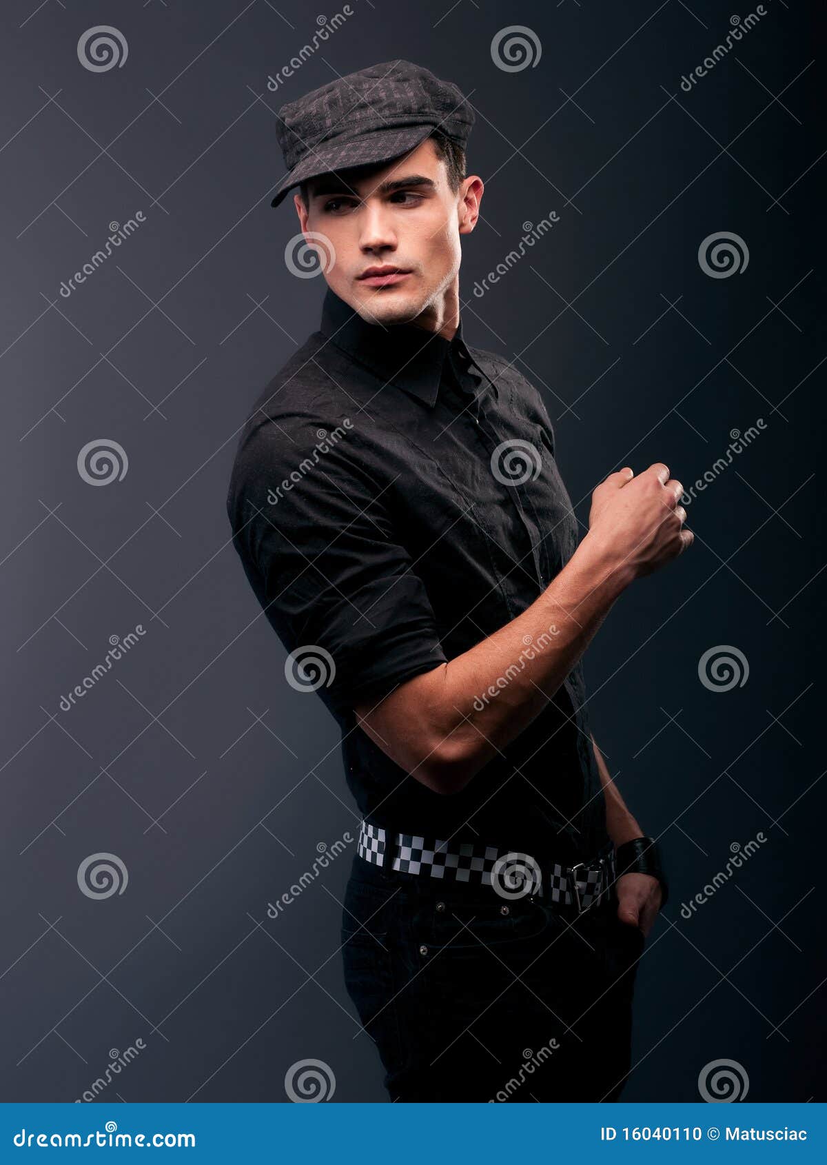 Attractive Young Male Model Serious Attitude Stock Photo - Image of ...