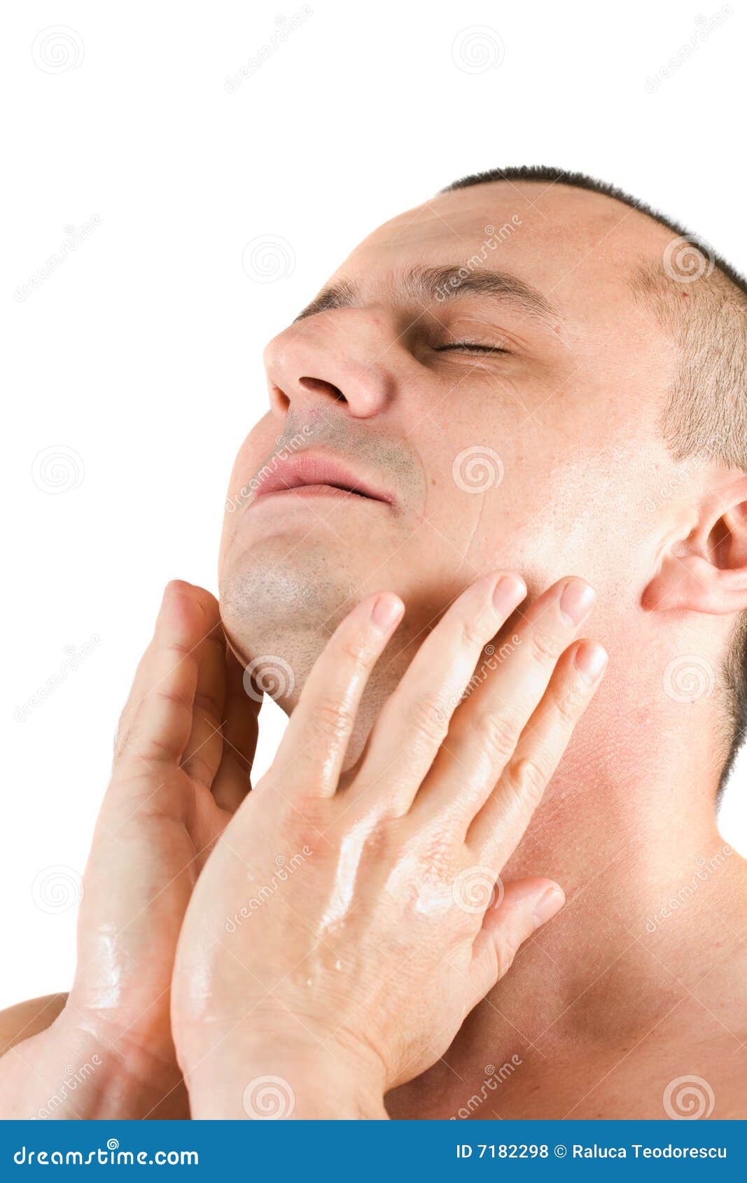 Attractive Young Man Applying Aftershave Stock Photo - Image of ...