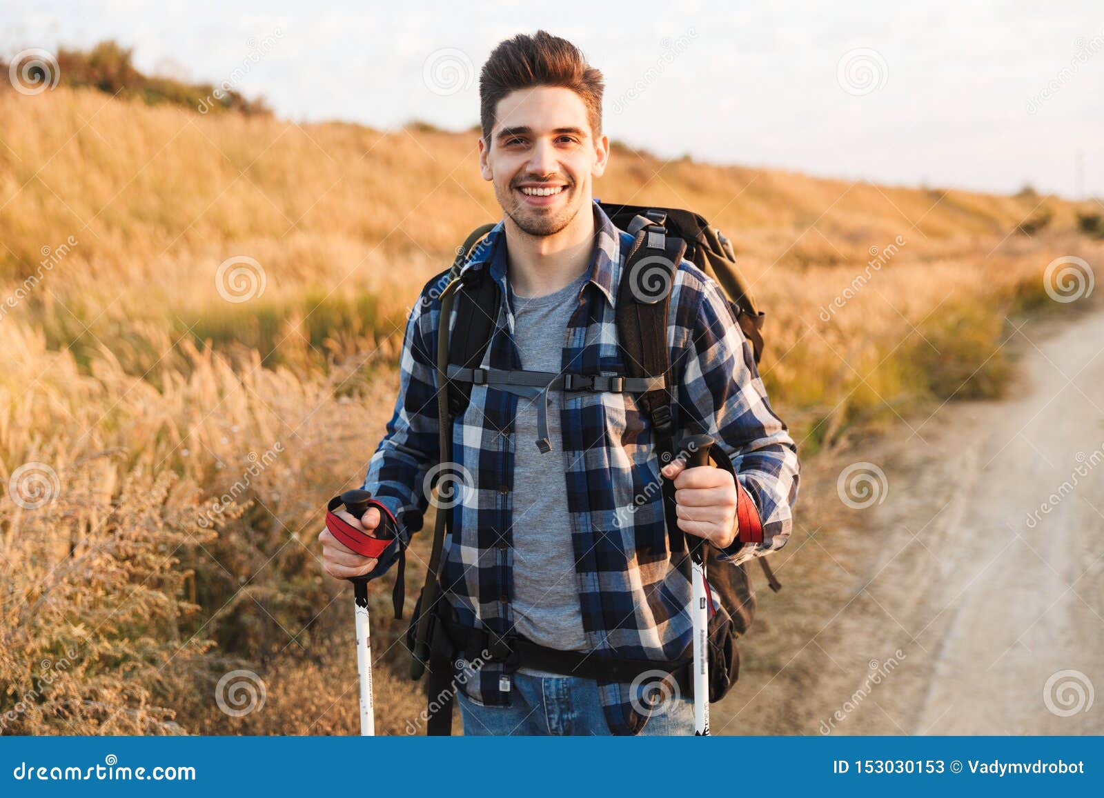 Attractive Young Man Carrying Backpack Stock Image - Image of nordic ...
