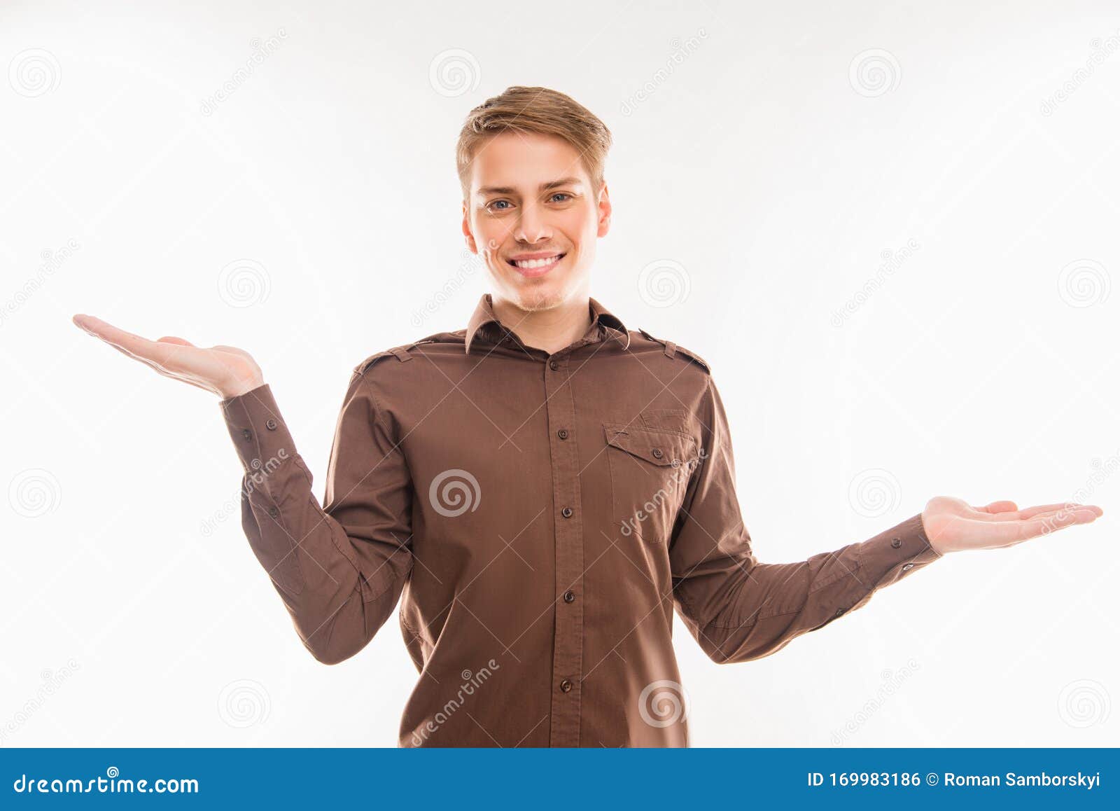 Attractive Young Man Choosing between Two Options Stock Photo - Image ... Attractive Young Man Choosing between Two Options Stock Photo - Image ...