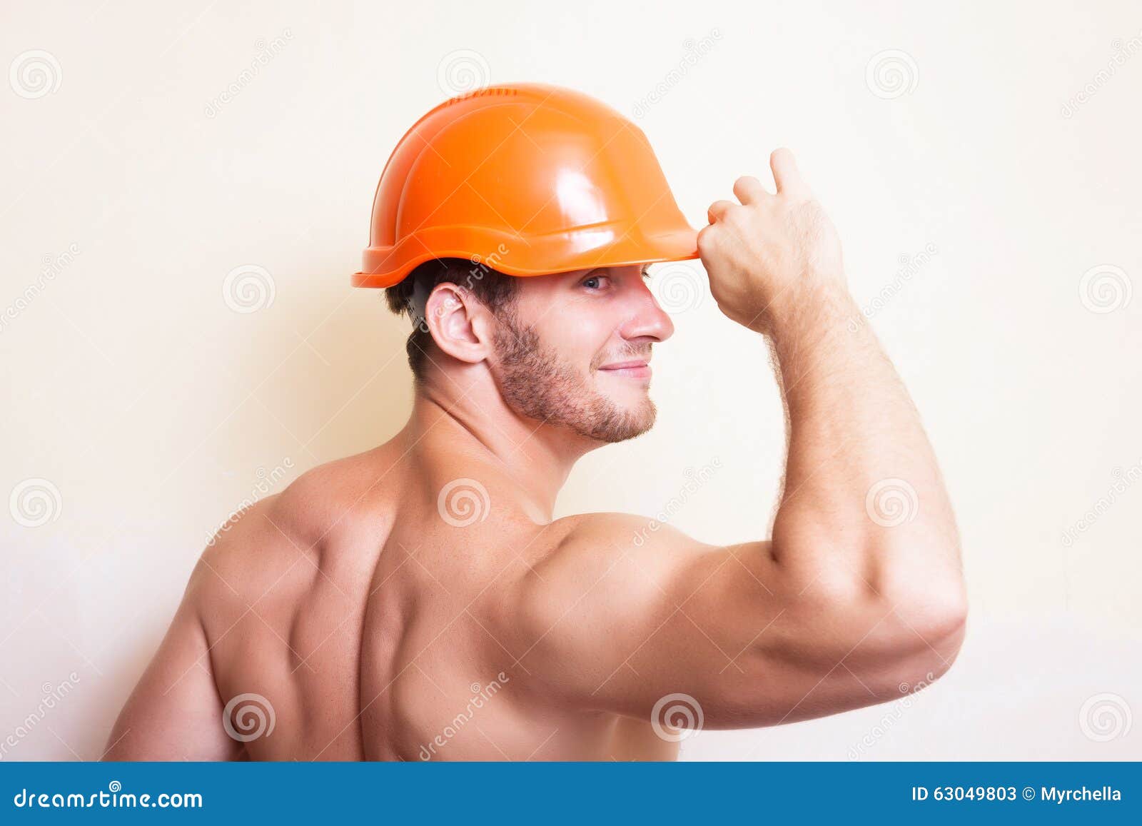 Attractive Young Man in a Helmet Stock Image - Image of attractive ...
