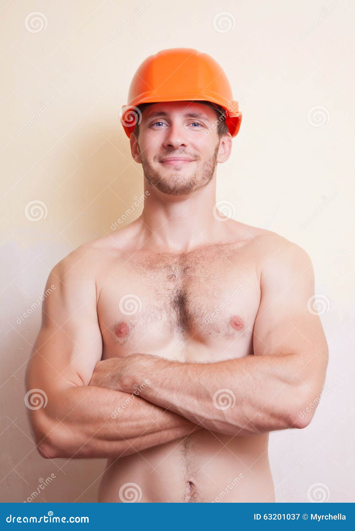 Attractive Young Man in a Helmet Stock Image - Image of macho, male ...