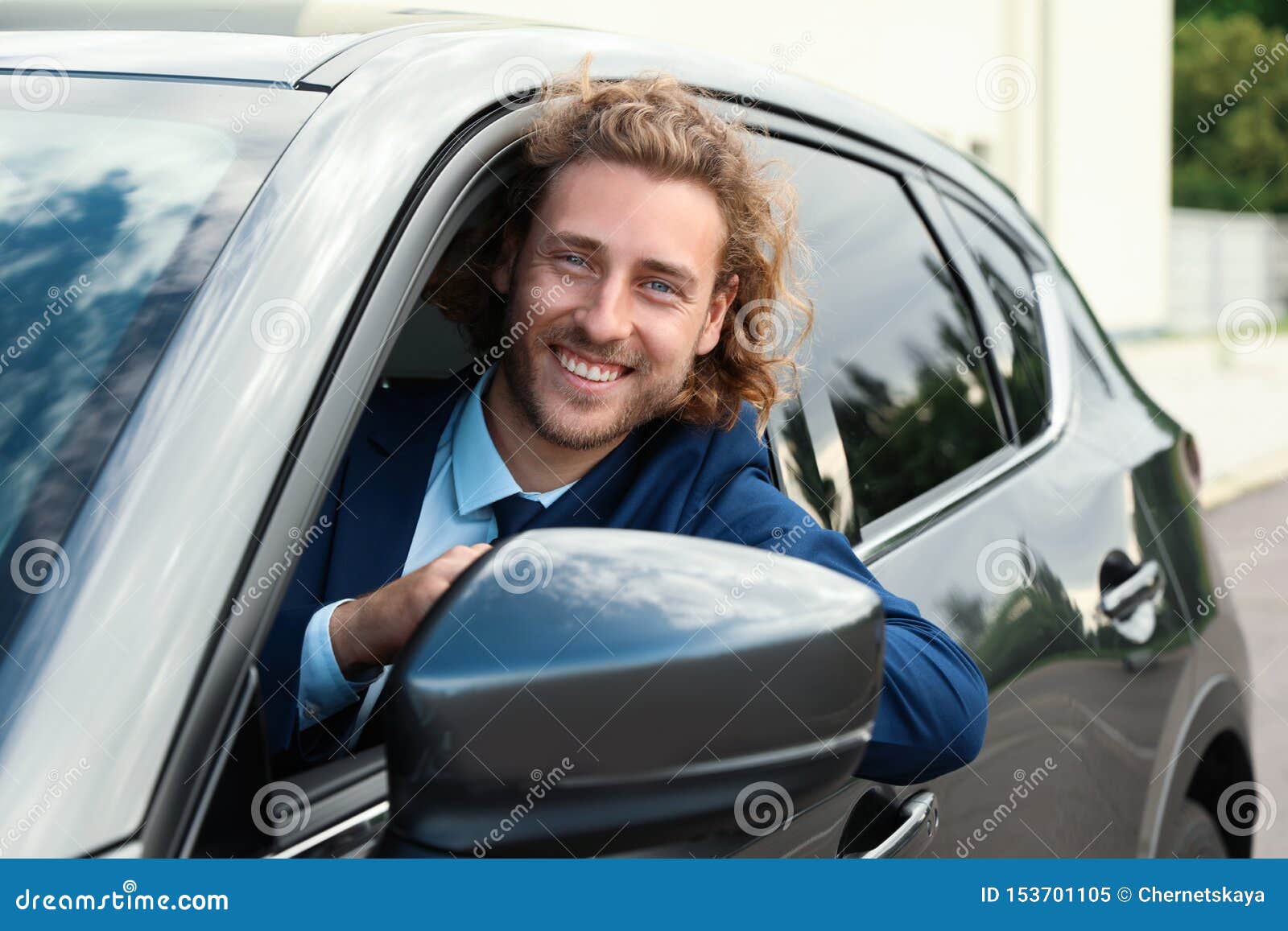 Attractive Young Man in His Car Stock Image - Image of driver, retail ...