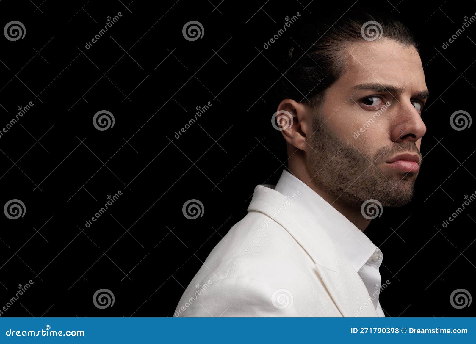Attractive Young Man Posing in a Side View Pose and Being Cool Stock ...