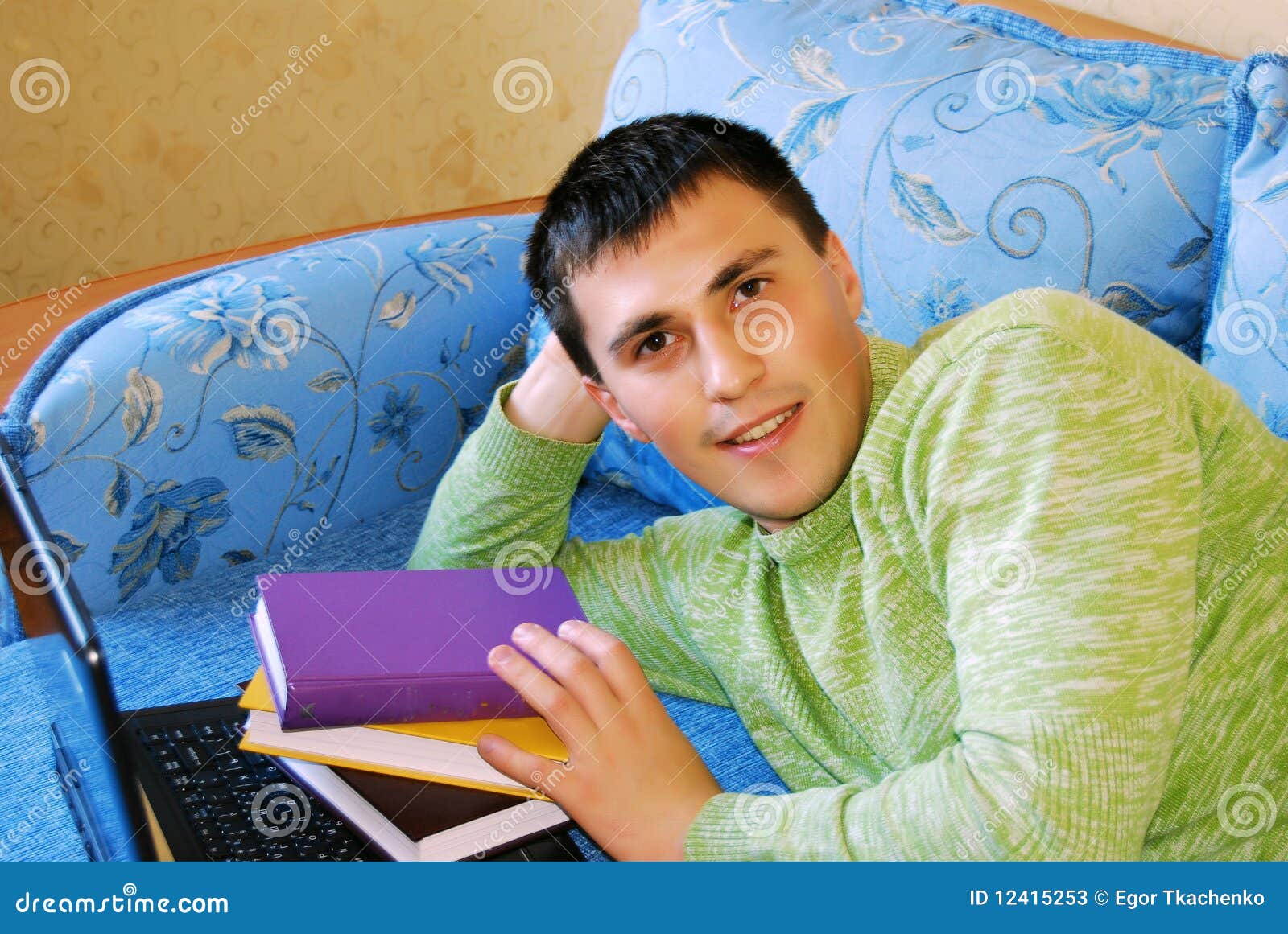 Attractive Young Man Reading a Book. Stock Image - Image of caucasian ...