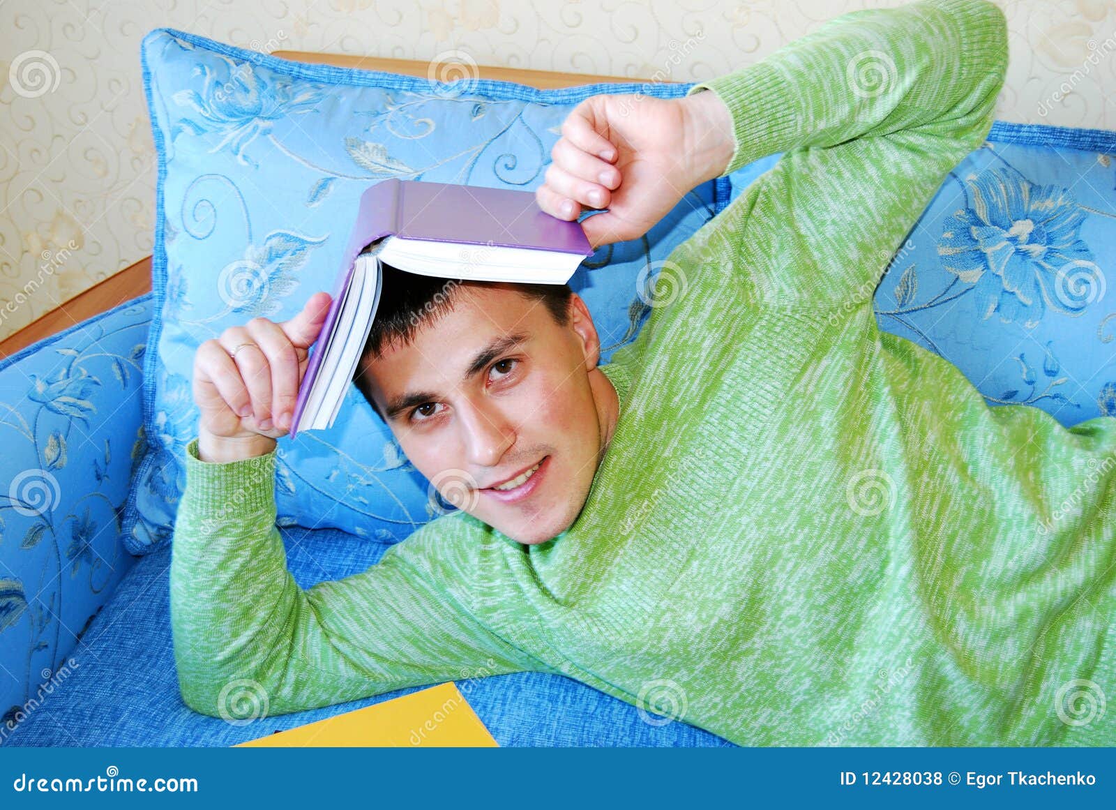 Attractive Young Man Reading a Book. Stock Photo - Image of attractive ...
