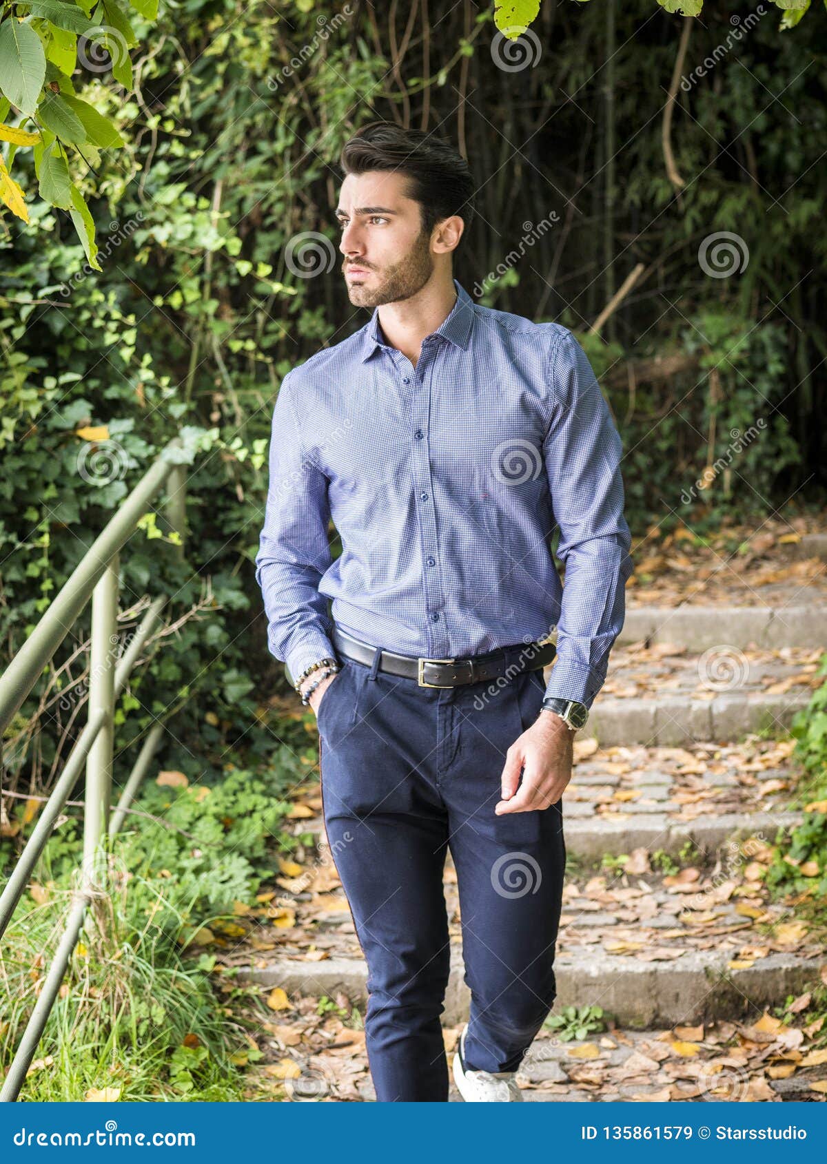 Attractive Young Man Standing in Nature Setting by Trees Stock Image ... Attractive Young Man Standing in Nature Setting by Trees Stock Image ...