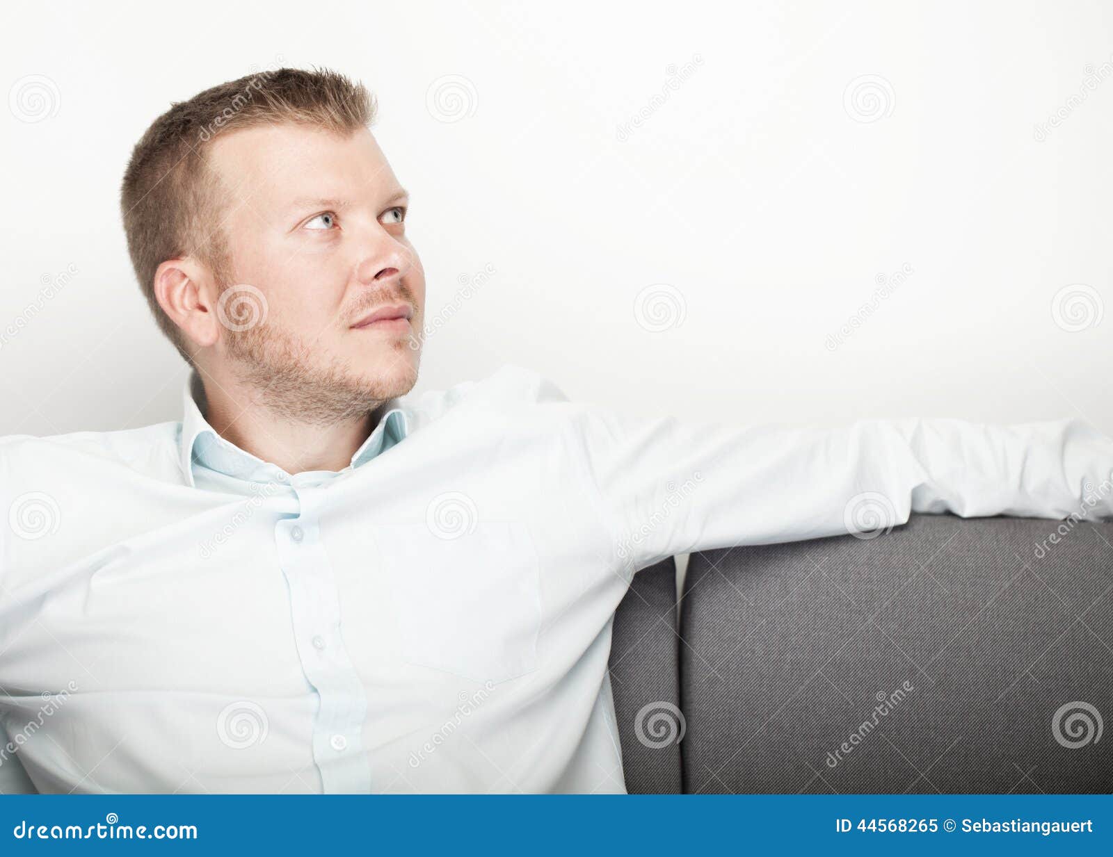 Attractive Young Man with a Wistful Expression Stock Image - Image of ...