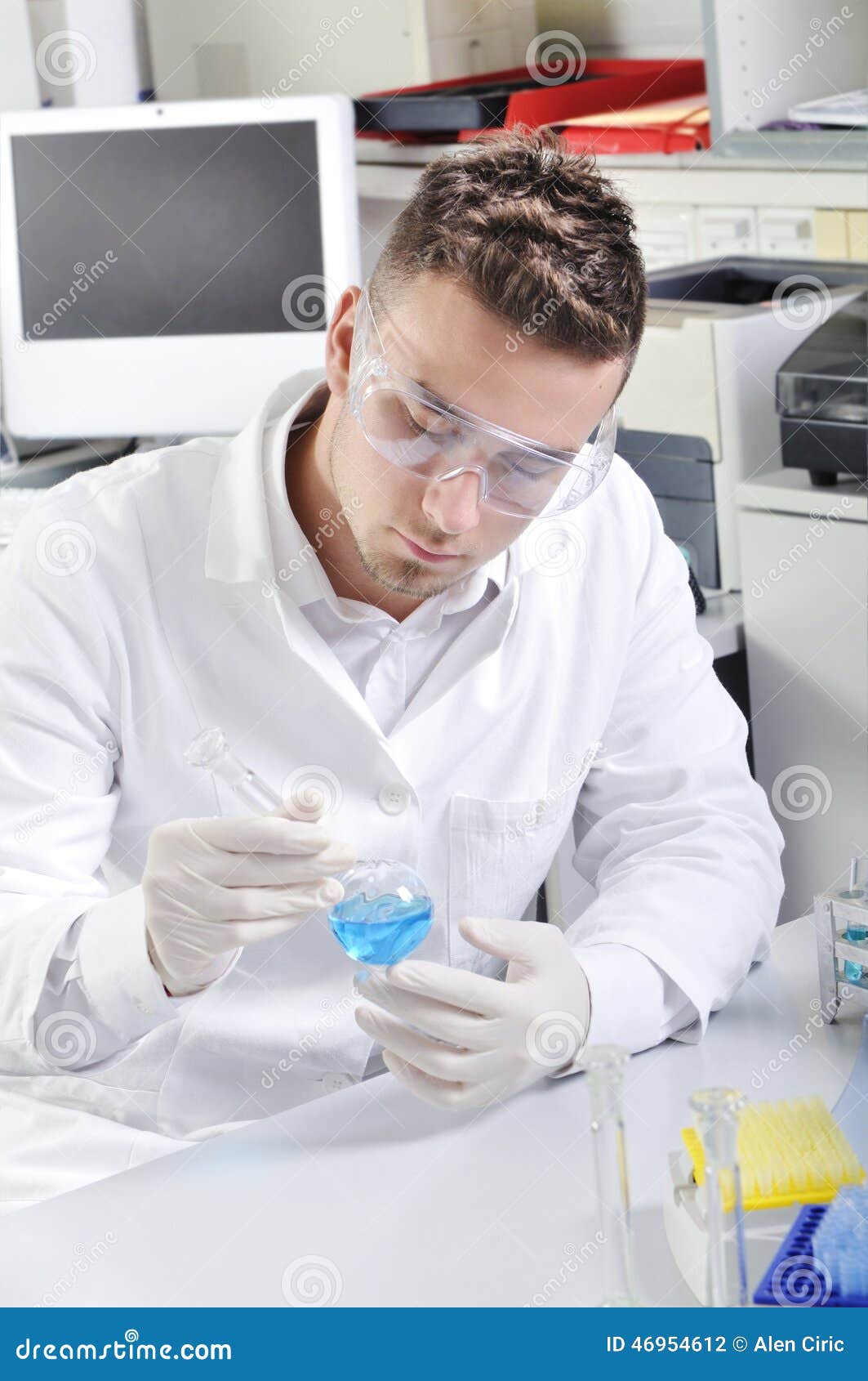 Attractive Young PhD Student Scientist in Laboratory Stock Photo ...