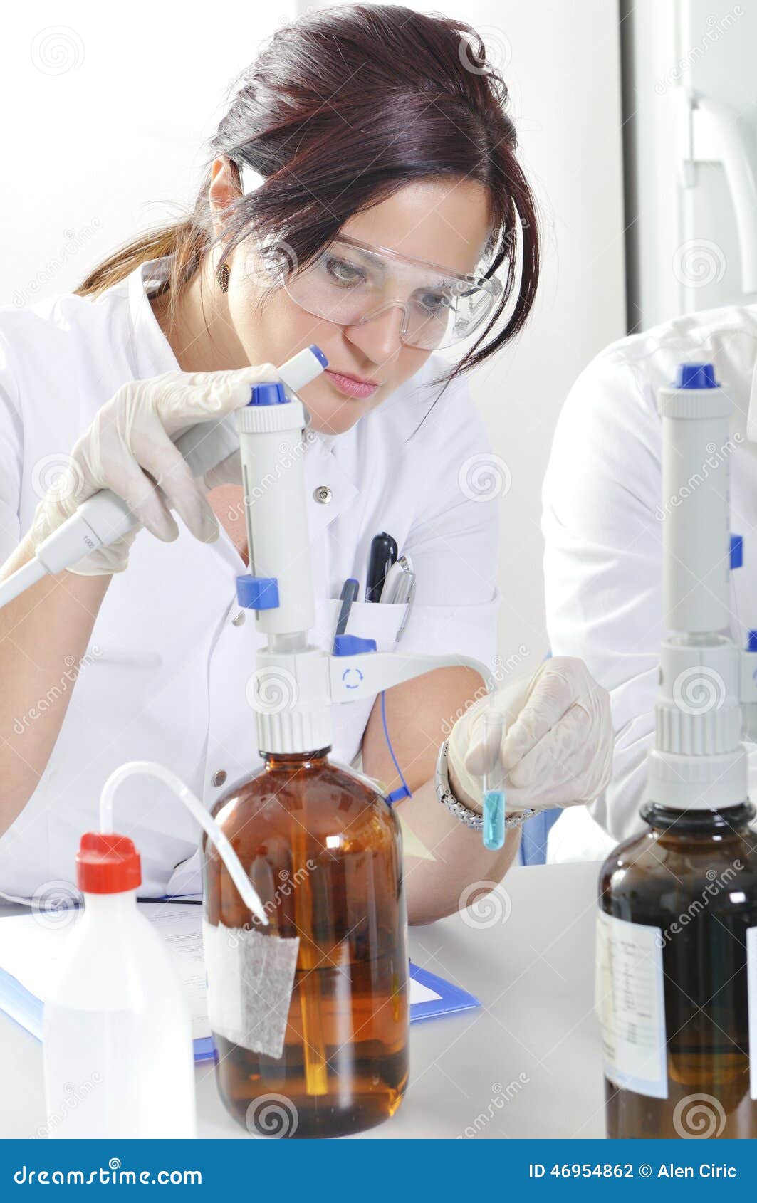 Attractive Young PhD Student Scientist in the Laboratory Stock Photo ...