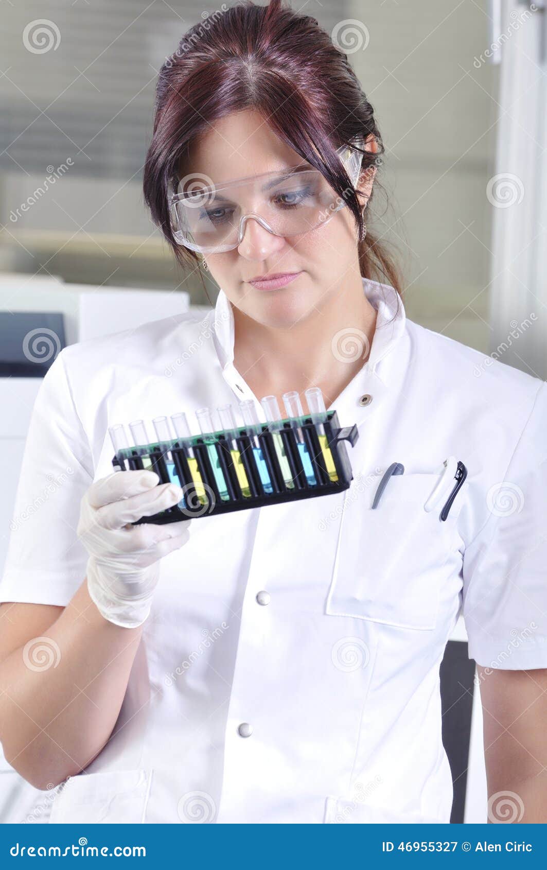 Attractive Young PhD Student Scientist in Laboratory Stock Image ...