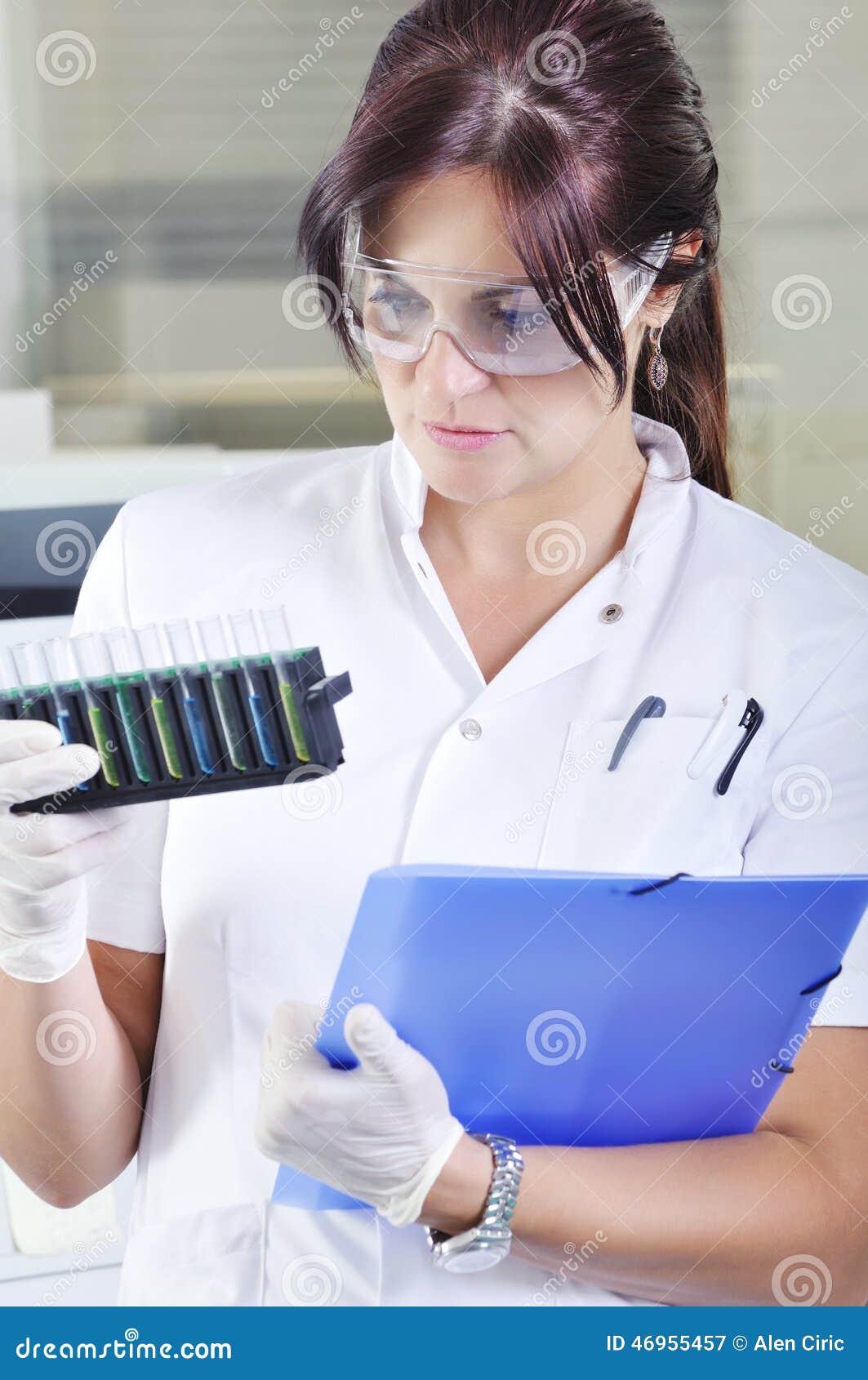 Attractive Young PhD Student Scientist in Laboratory Stock Image ...