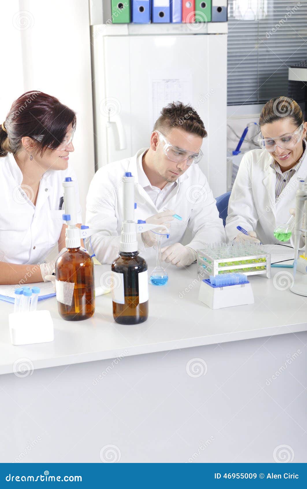 Attractive Young PhD Students Scientists in the Laboratory Stock Image ...