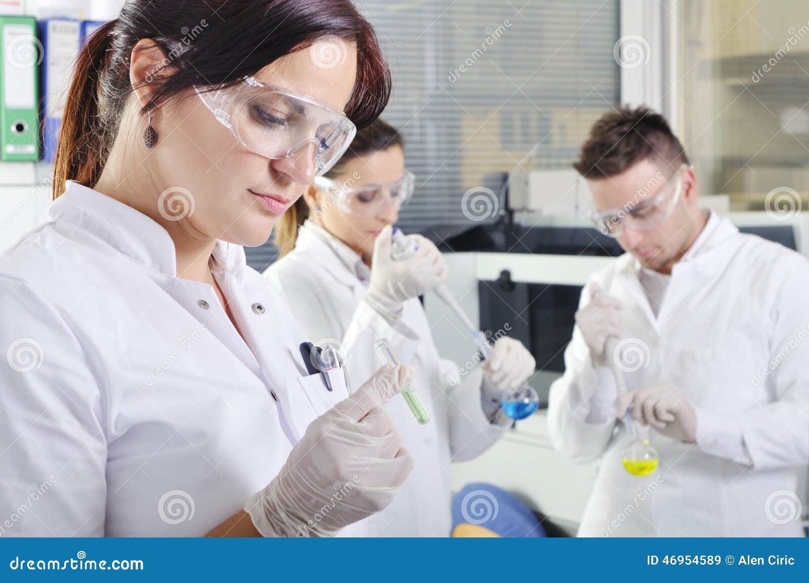 Attractive Young PhD Students Scientists in the Laboratory Stock Image ...