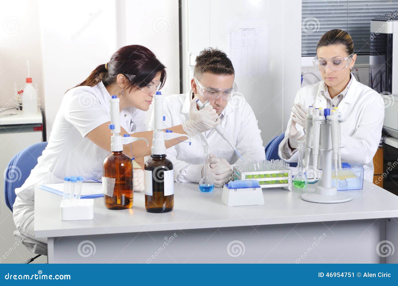 Attractive Young PhD Students Scientists in the Laboratory Stock Image ...