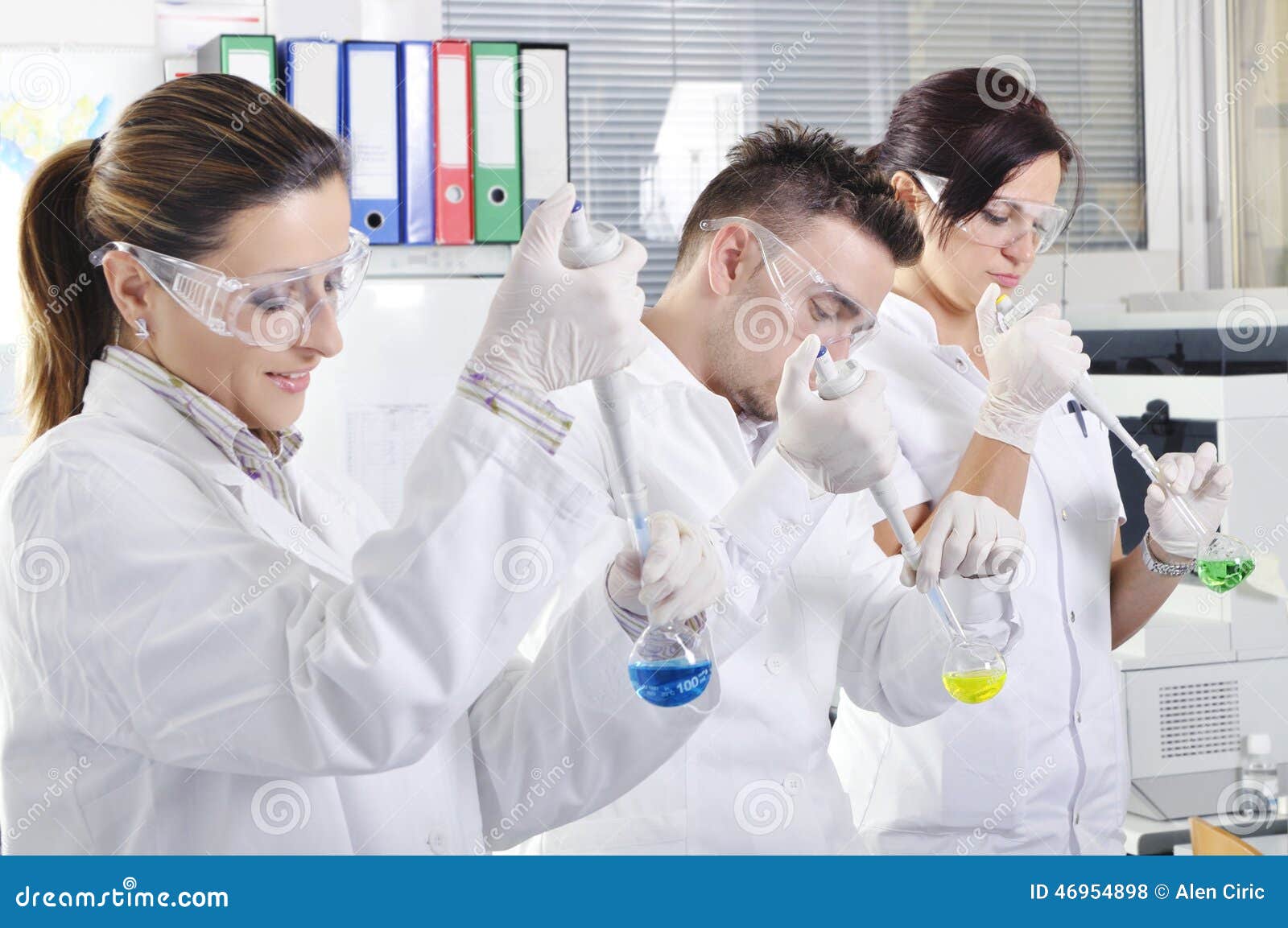 Attractive Young PhD Students Scientists in the Laboratory Stock Photo ...