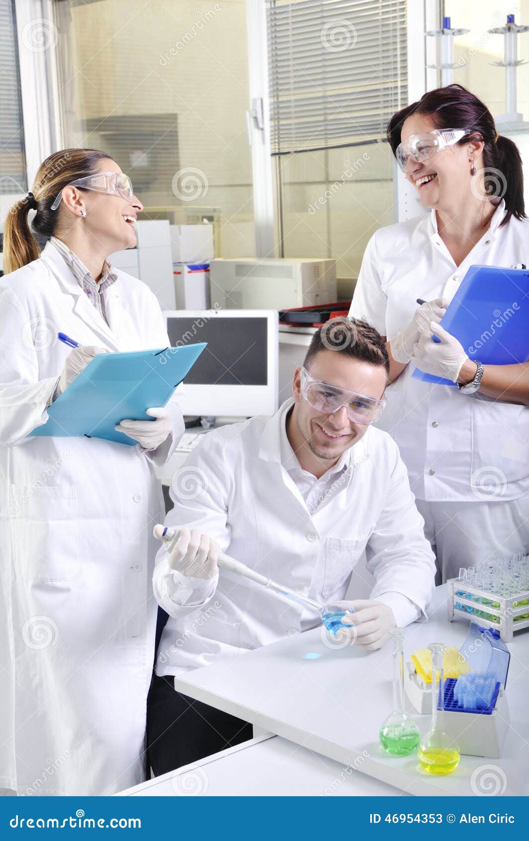 Attractive Young PhD Students Scientists in the Laboratory Stock Image ...