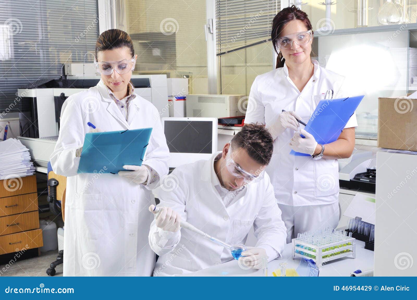 Attractive Young PhD Students Scientists in the Laboratory Stock Image ...