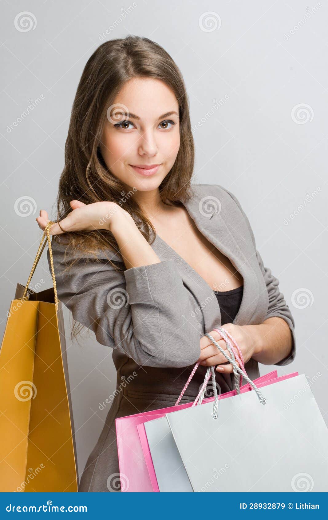 Attractive young shopper. stock image. Image of girl - 28932879