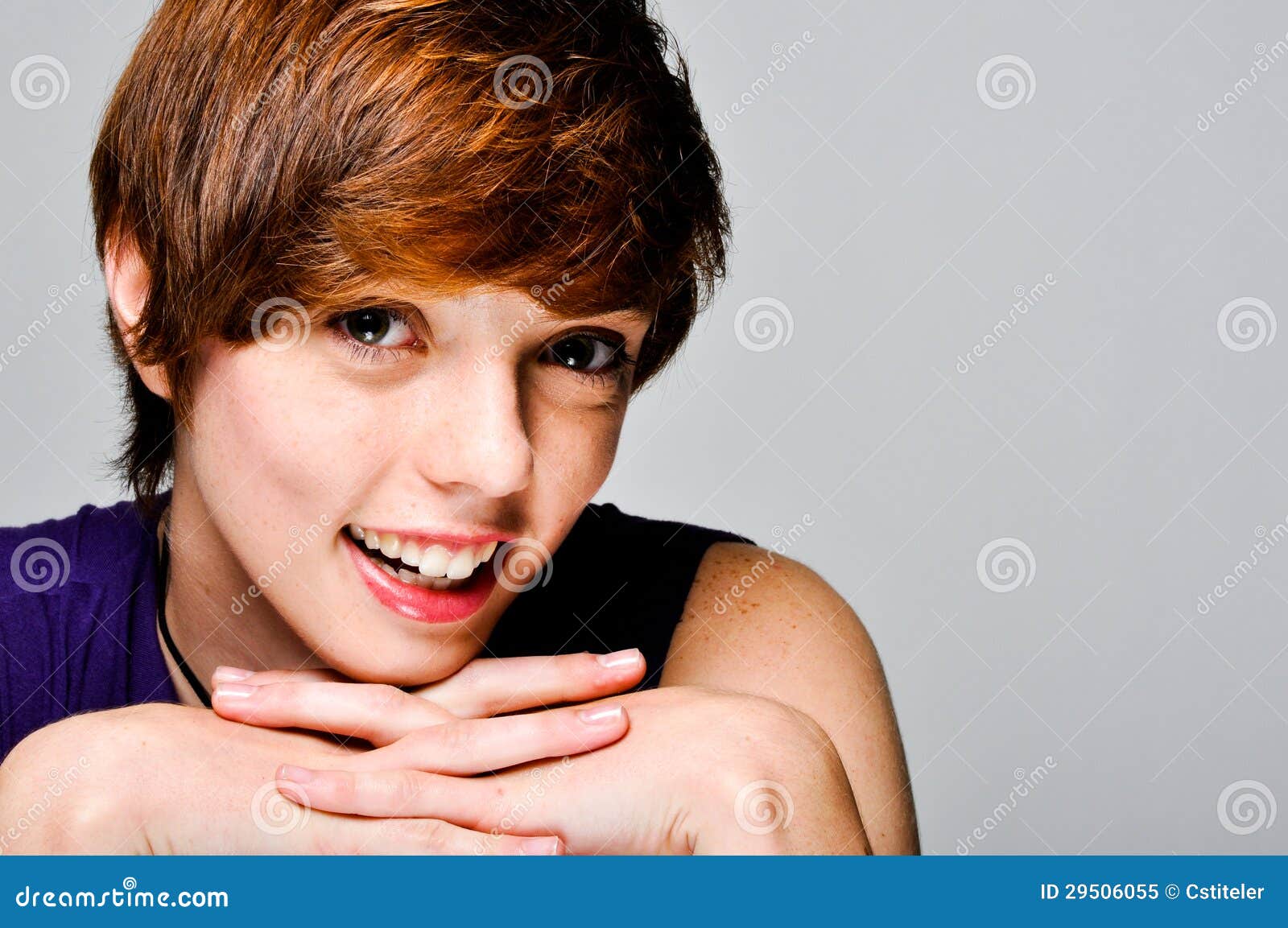 Attractive Young Smiling Female Model Stock Image - Image of cosmetics ...