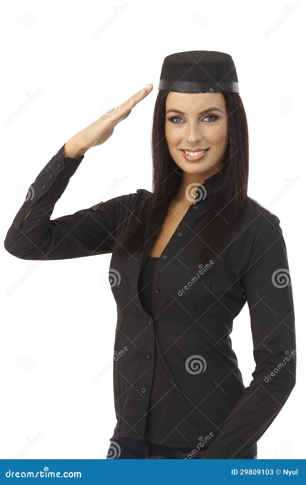 Happy Cabin Crew Saluting Stock Photos - Free & Royalty-Free Stock ...