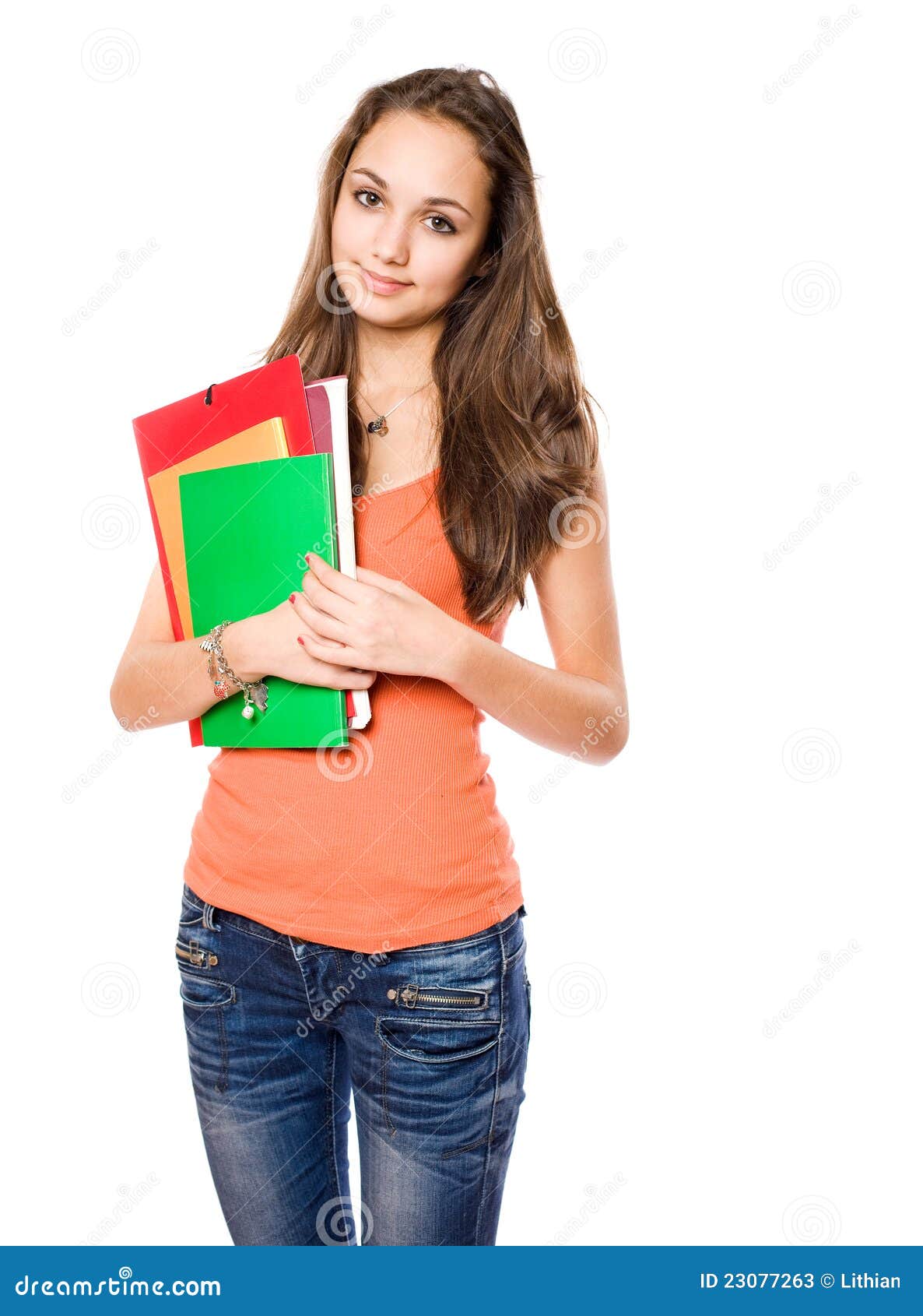 Attractive Young Student Girl. Stock Image - Image of female, education ...