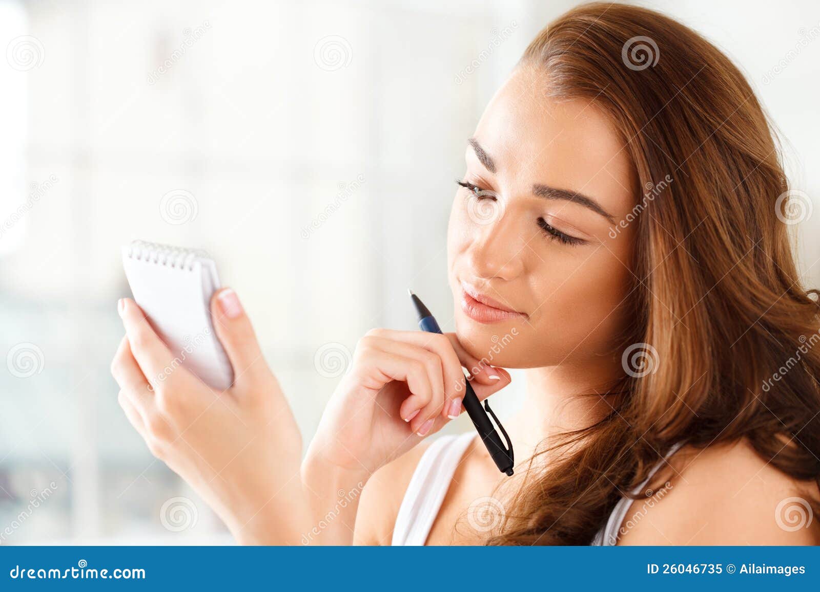 Attractive Young Student Planning Ahead Stock Image - Image of ...