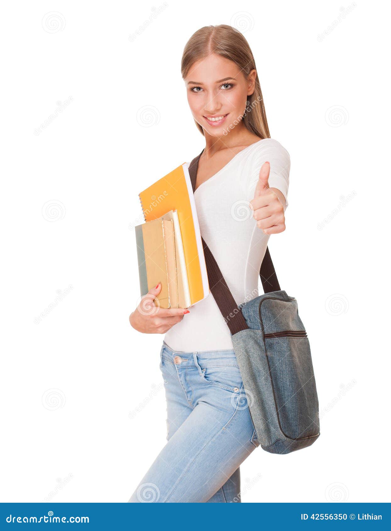 Attractive young student. stock photo. Image of smiling - 42556350