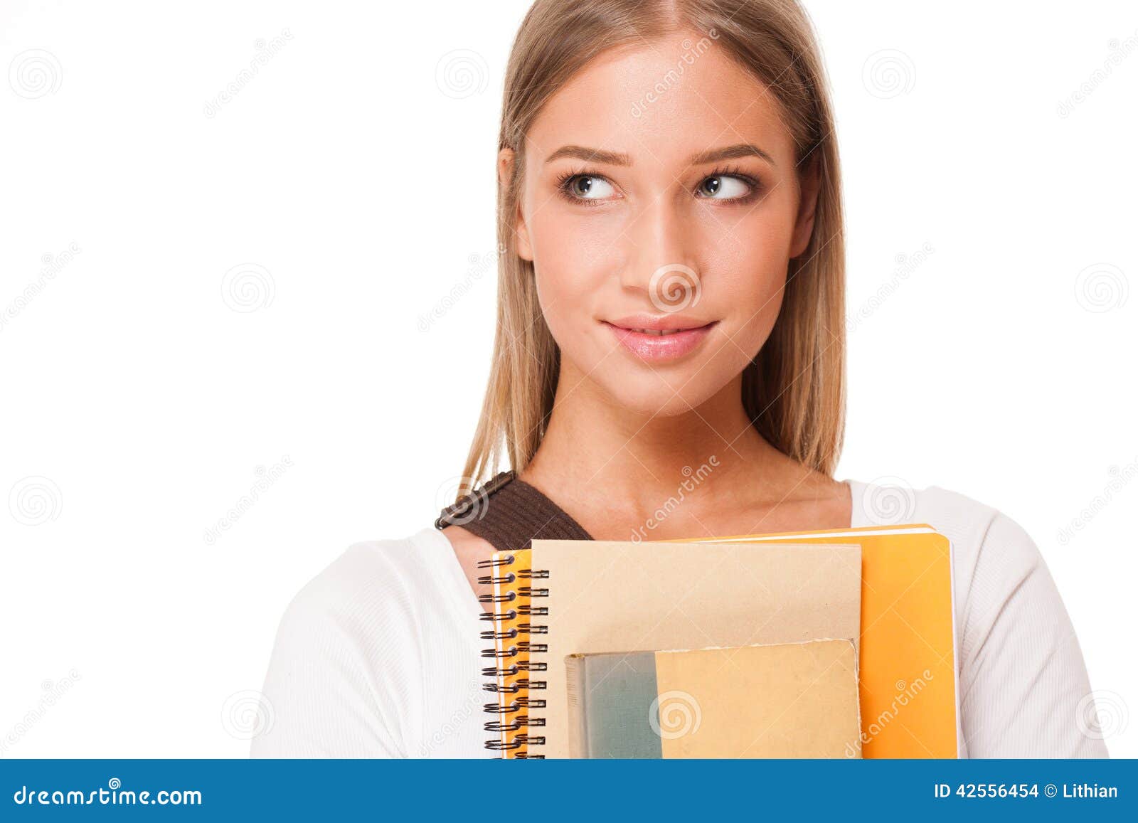 Attractive young student. stock photo. Image of book - 42556454