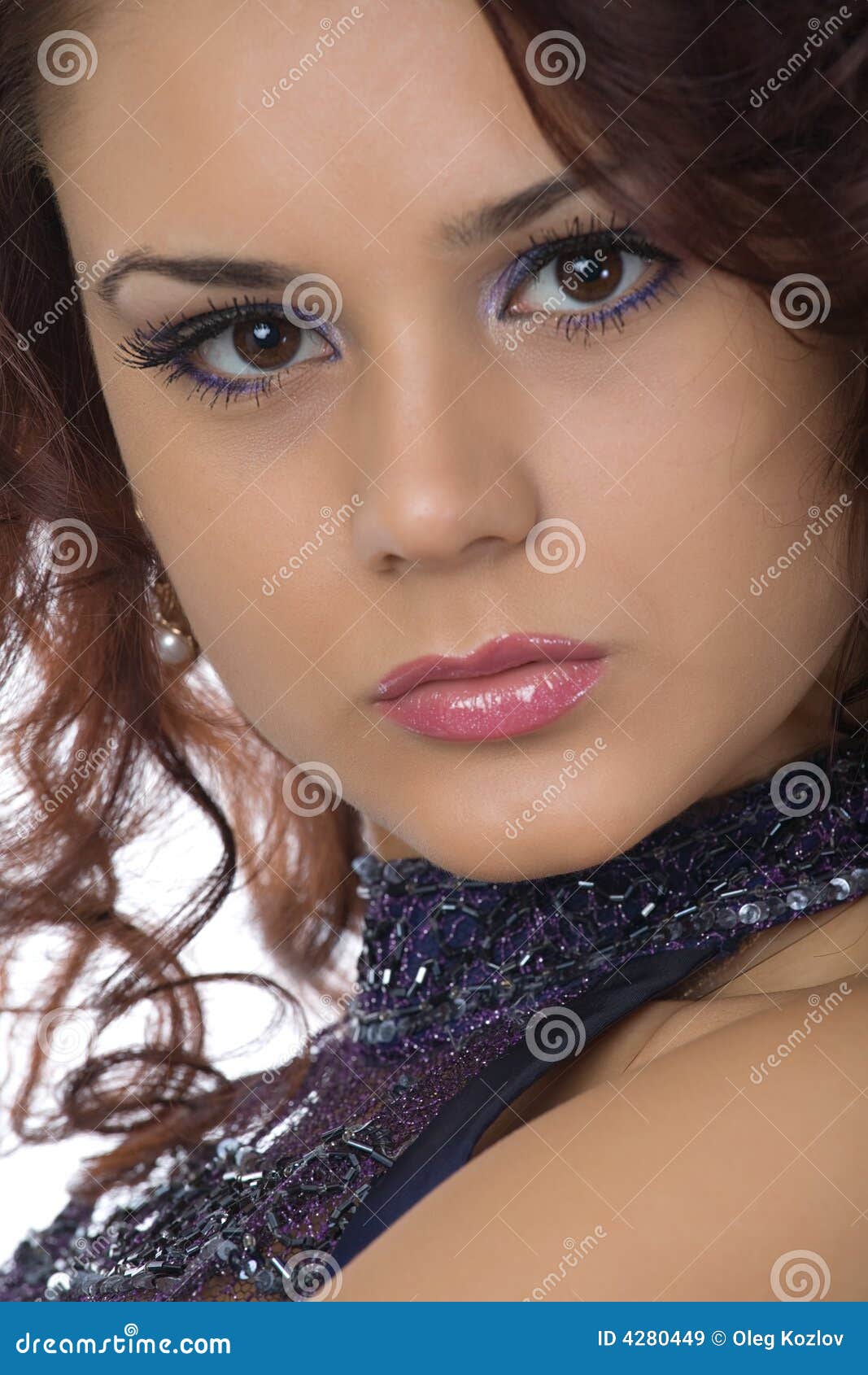 Attractive young woman stock image. Image of details, makeup - 4280449