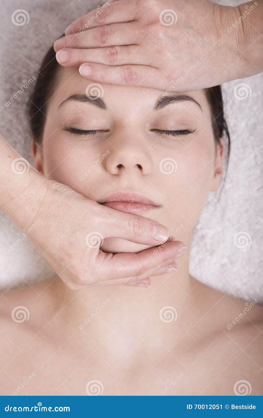 Attractive Young Woman Being Massaged Stock Image Image Of Laid
