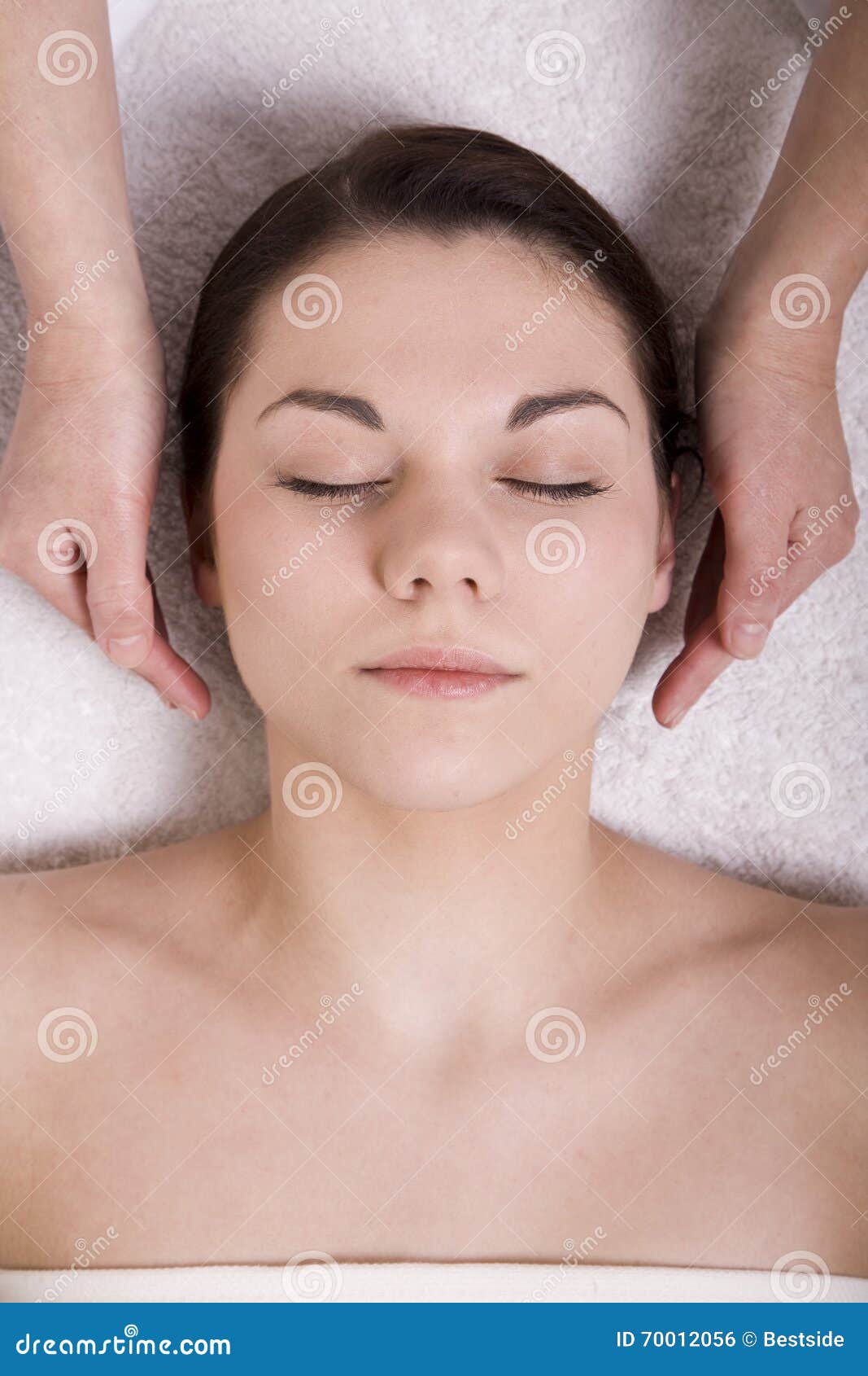 Attractive Young Woman Being Massaged Stock Photo - Image of relaxation ...