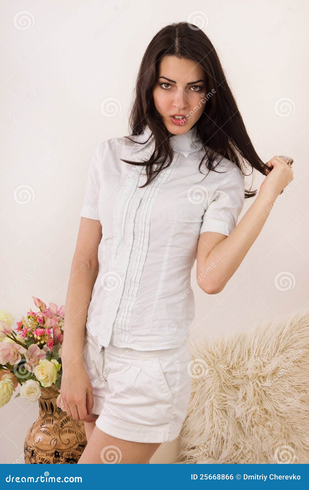 Attractive Young Woman in a Boudoir Stock Photo - Image of cosmetics ...