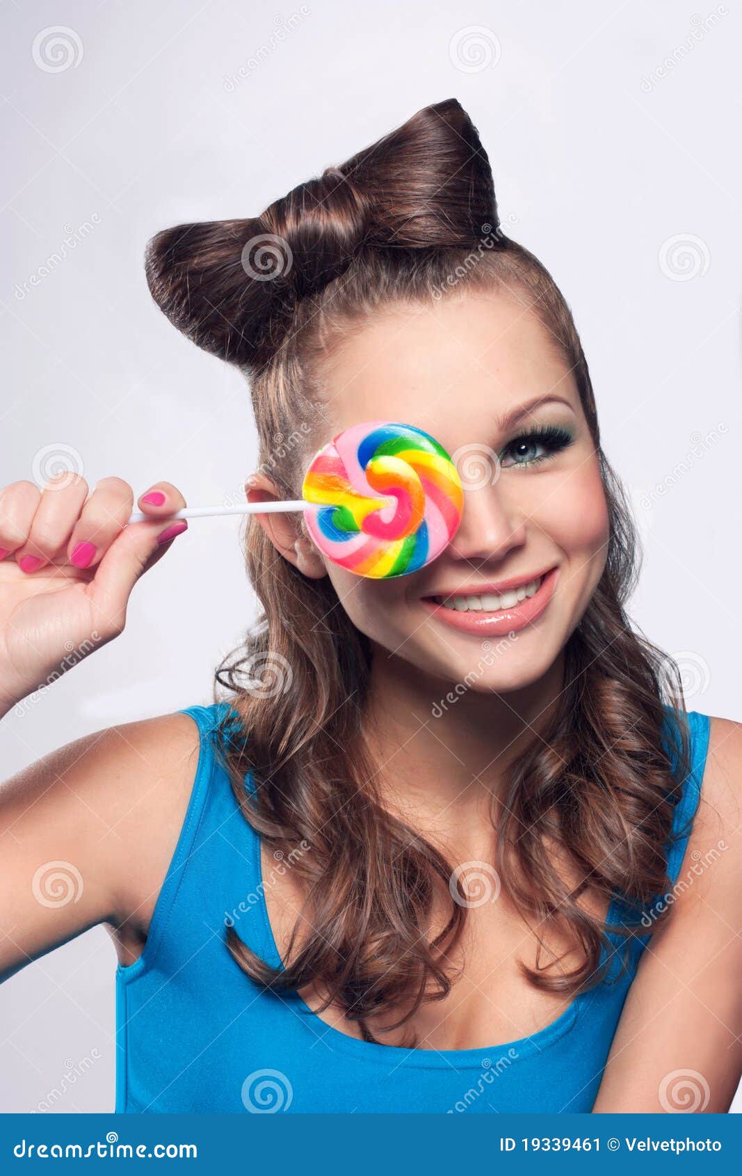 Attractive Young Woman with Candy Stock Image - Image of candy ...