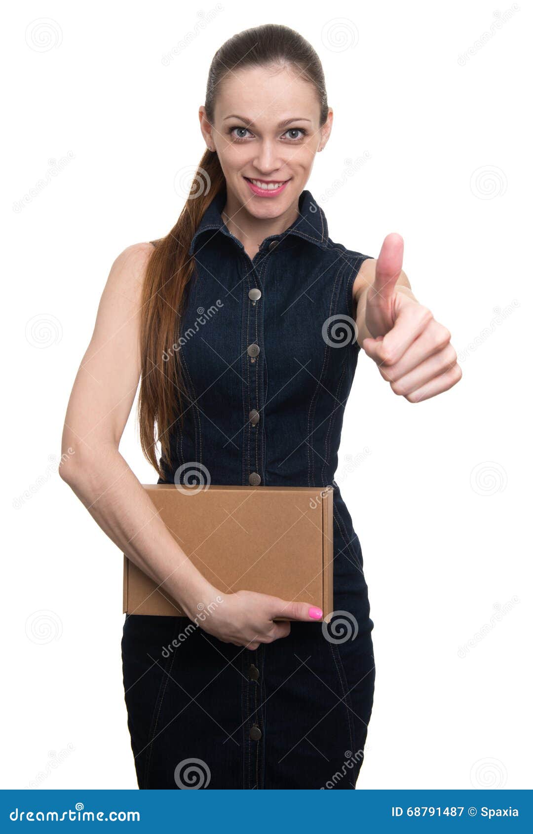 Attractive Young Woman with Cardboard Box Stock Image - Image of people ...