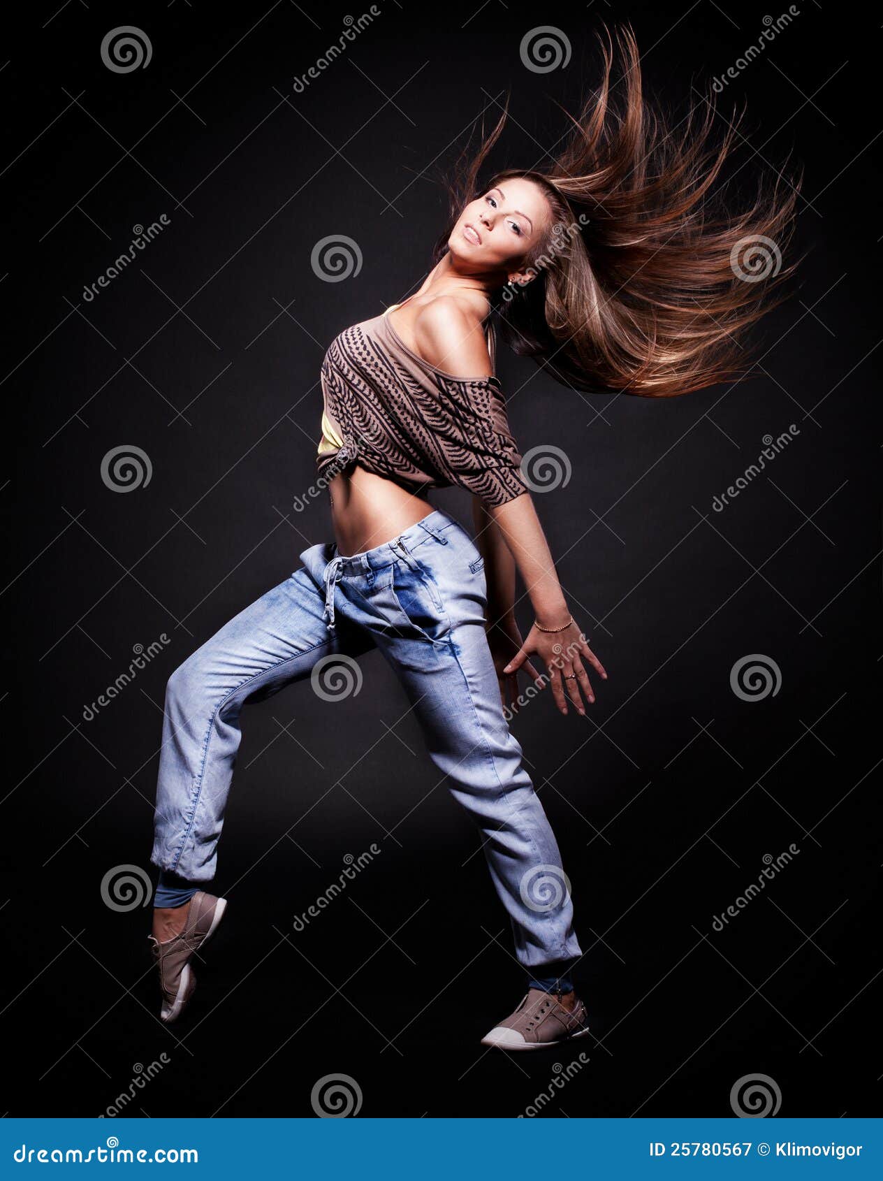 Attractive Young Woman Dancing, Stock Image - Image of performing ...