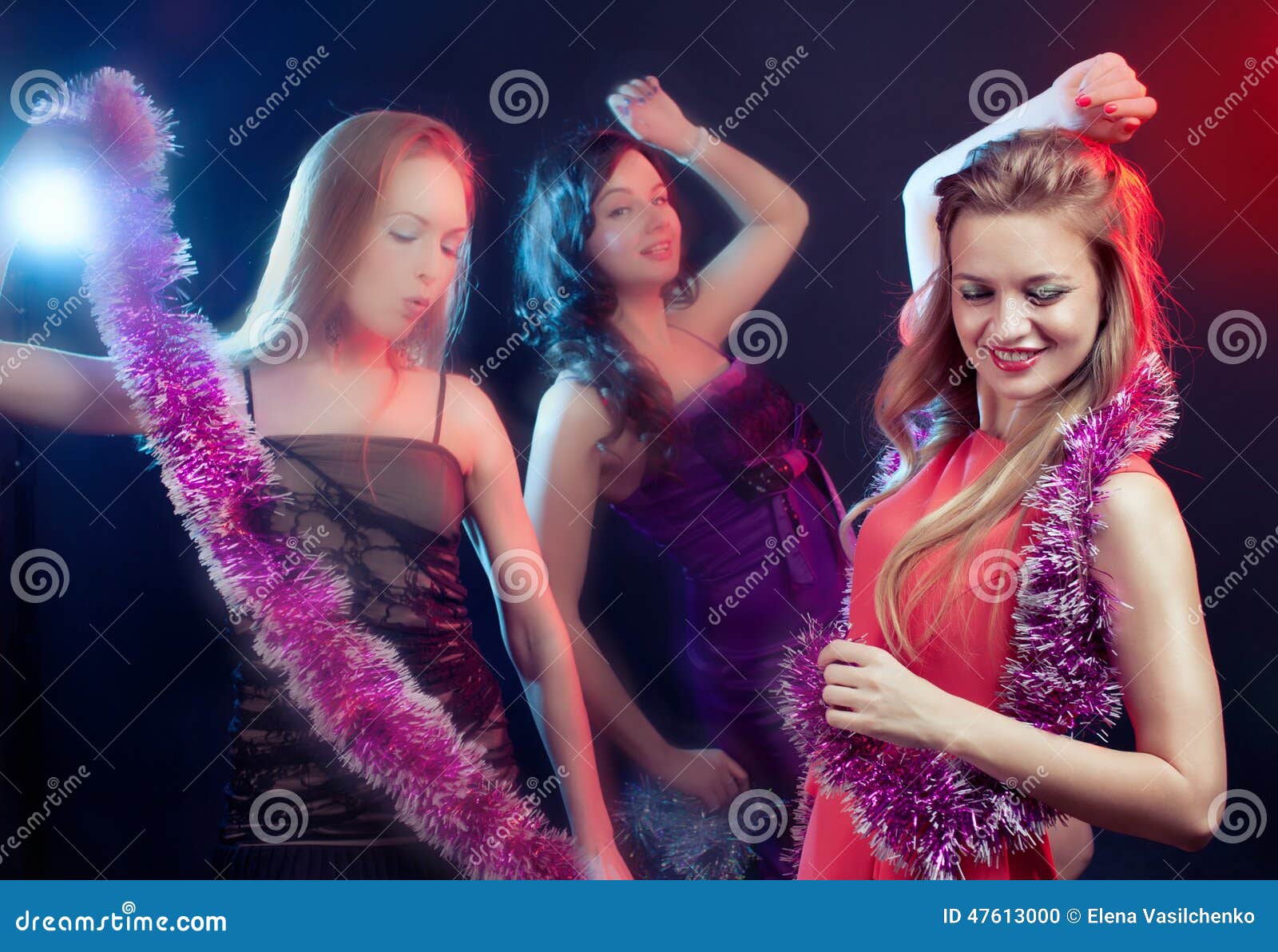 Attractive Young Woman Dancing at Disco and Having Fun Stock Photo ...