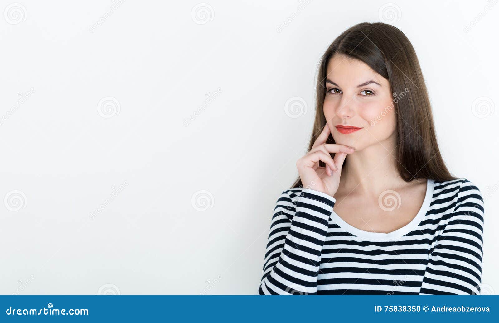 Attractive Young Woman Deep in Her Thoughts Stock Photo - Image of ...