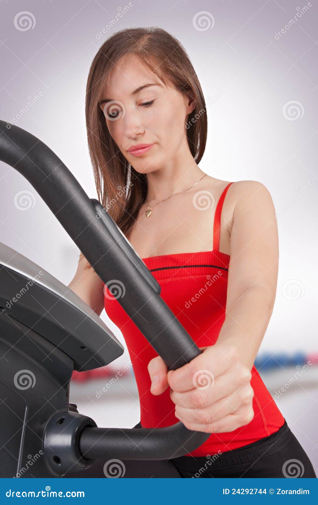 Attractive Young Woman Doing Cardio Workout Stock Photo - Image of ...