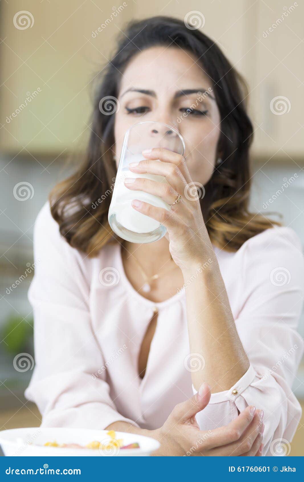 Attractive Young Woman Drinking Milk Stock Image - Image of drink, diet ...