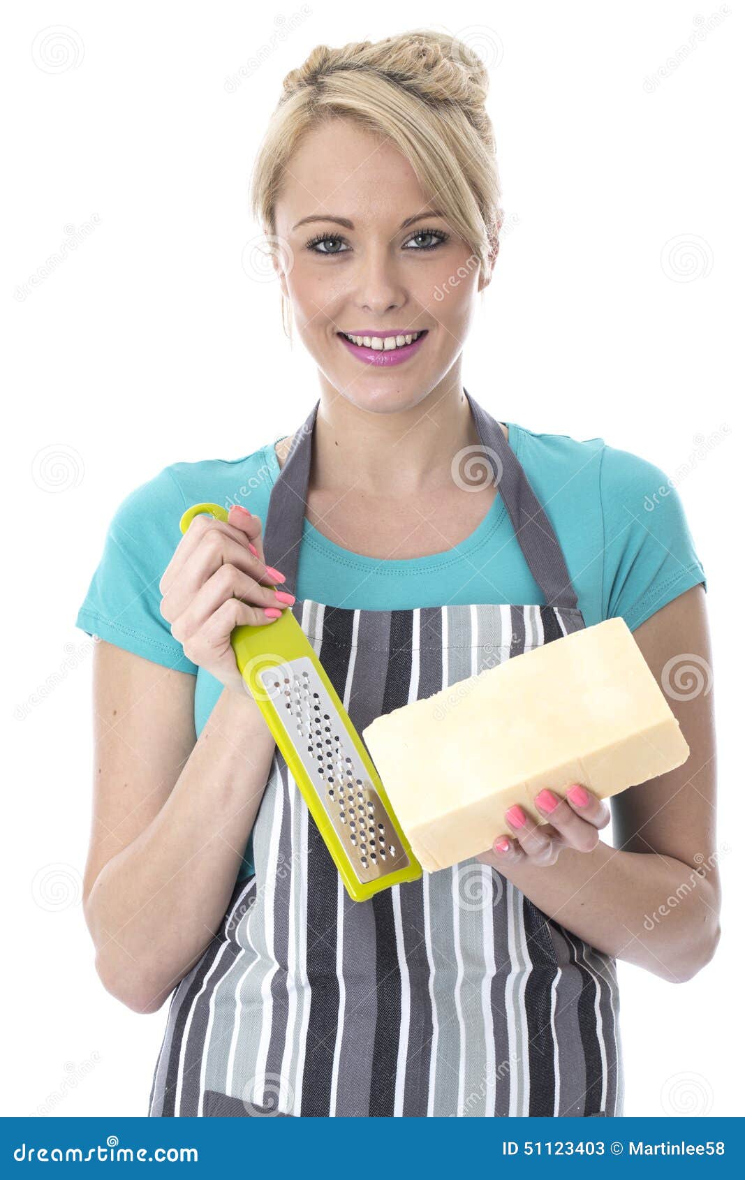 Attractive Young Woman Grating Cheese Stock Image - Image of chef ...