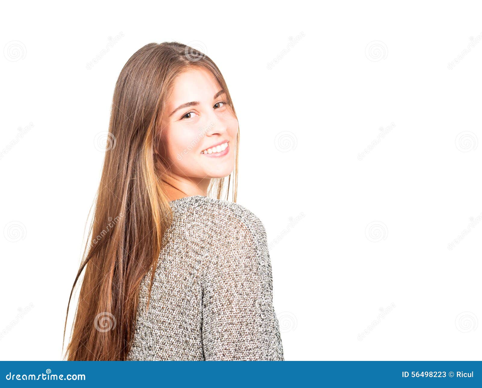 Attractive Young Woman Looking Back Stock Image - Image of girl, beauty ...