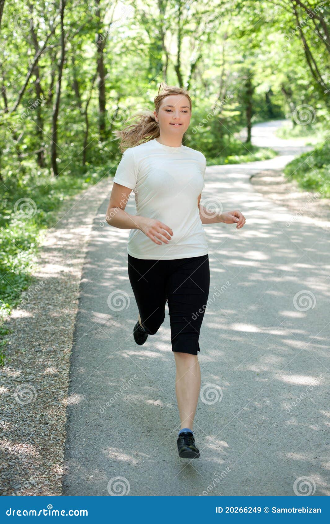 Attractive Young Woman on a Run Stock Image - Image of caucasian ...