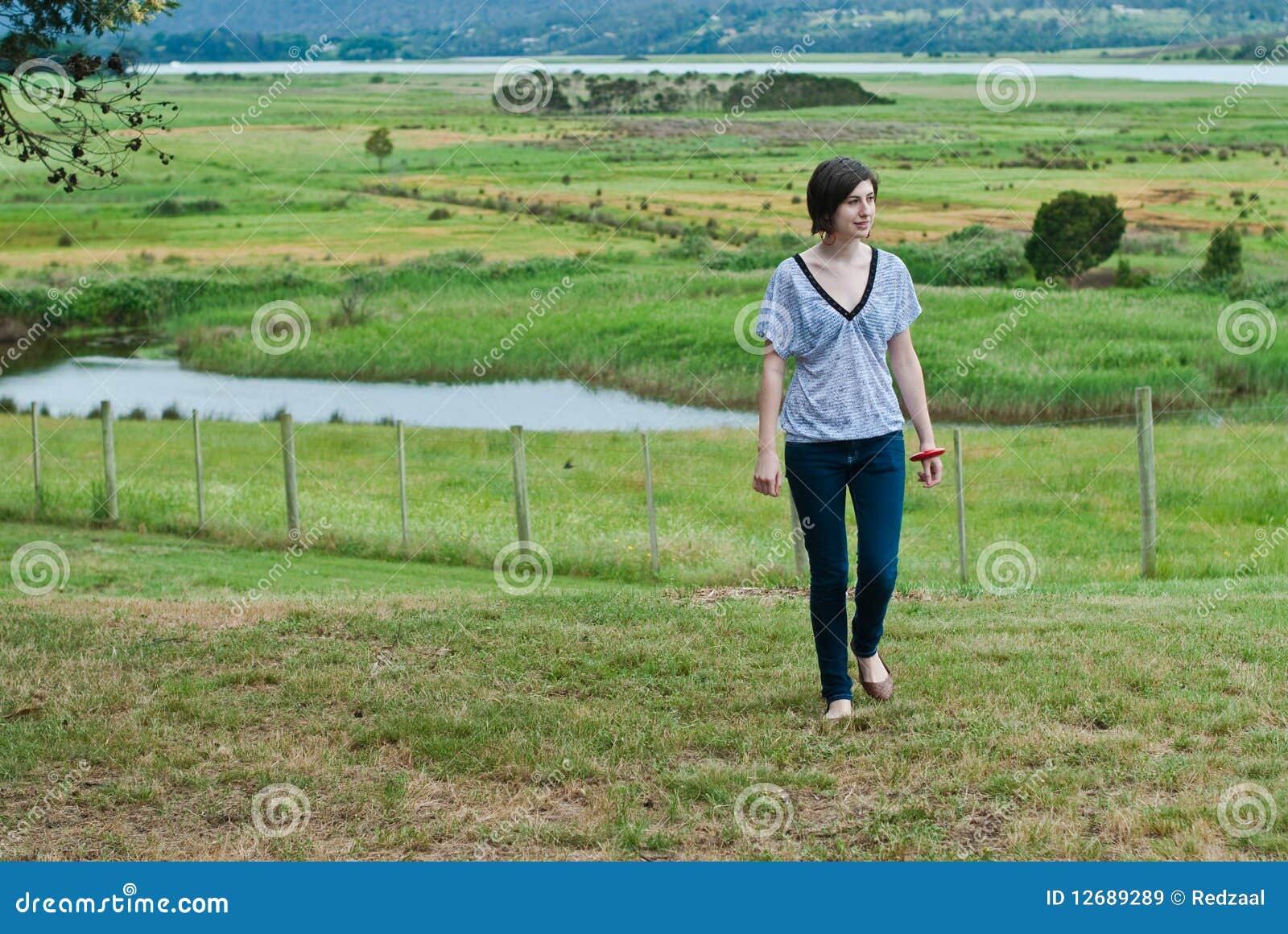 Attractive Young Woman in Rural Setting Stock Image - Image of ...