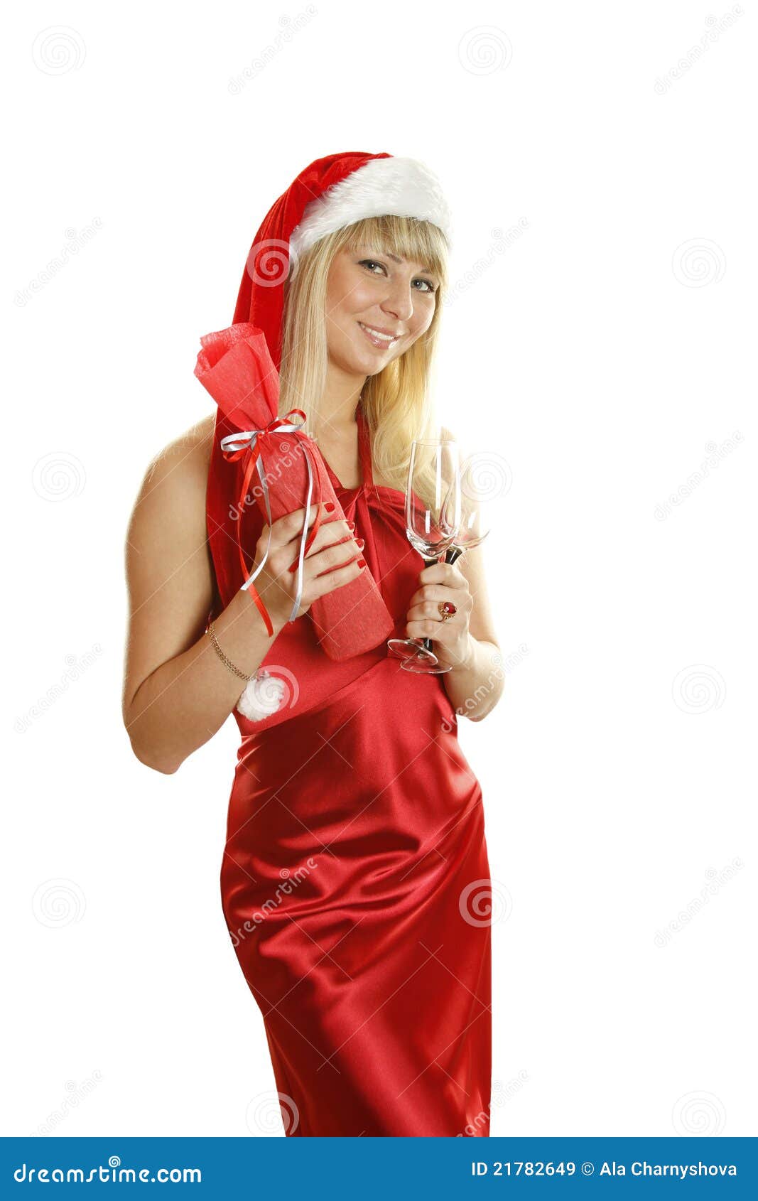 Attractive Young Woman Santa Stock Image - Image of costume, fashion ...